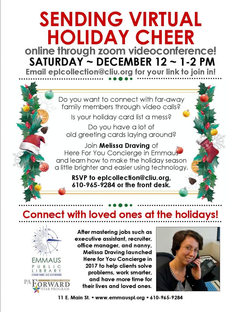 ONLINE - Sending Virtual Holiday Cheer - Emmaus Public Library